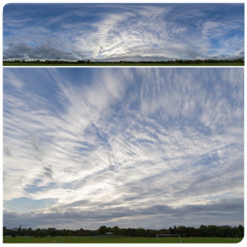 360 HDRI panorama of Blue Hour in 80k, 30k, 15k and 4k resolution