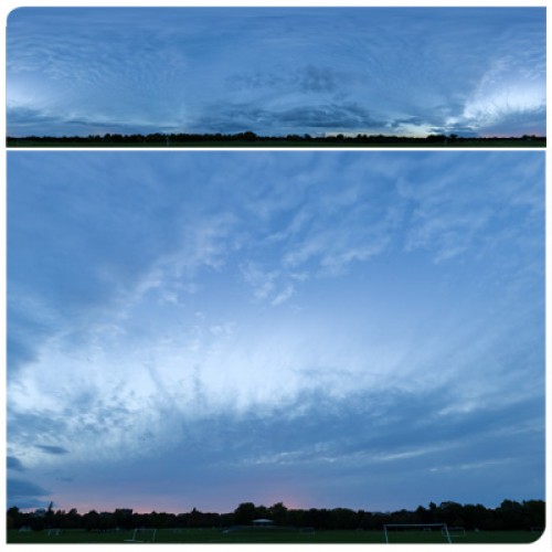 360 HDRI panorama of Blue Hour in 30k, 15k and 4k resolution