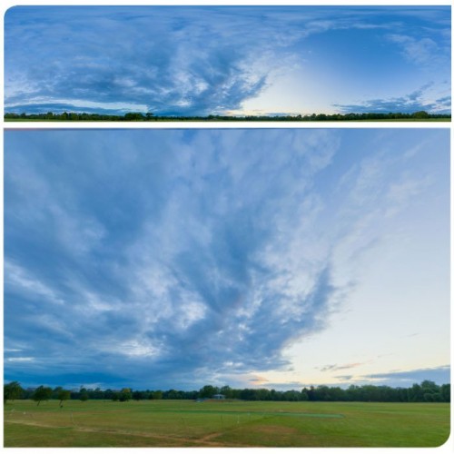 360 HDRI panorama of Blue Hour in high 30k, 15k or 4k resolution