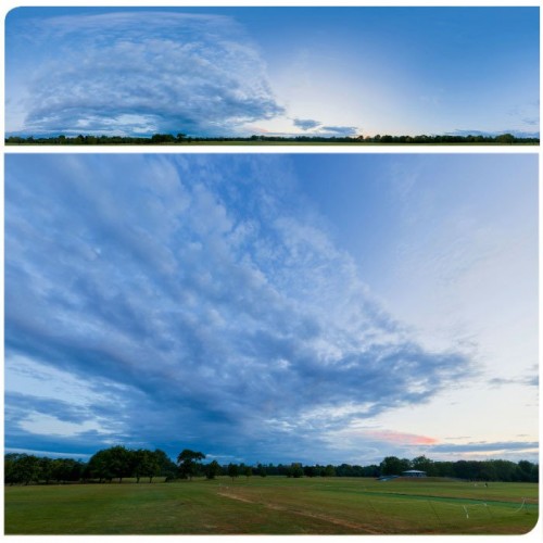 360 HDRI panorama of Blue Hour in high 30k, 15k or 4k resolution