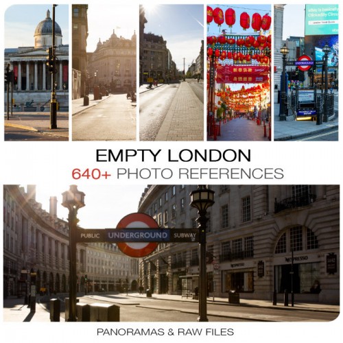 Panoramas of empty London streets and most iconic landmarks