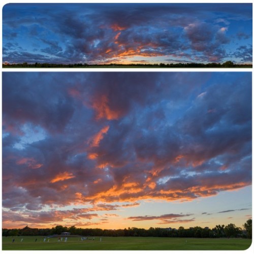 360 HDRI panorama of Golden Sunset in high 30k, 15k or 4k resolution