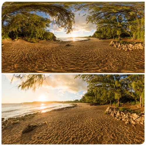 360 HDRI panorama of Hawaii Beach in 30k, 15k and 4k resolution