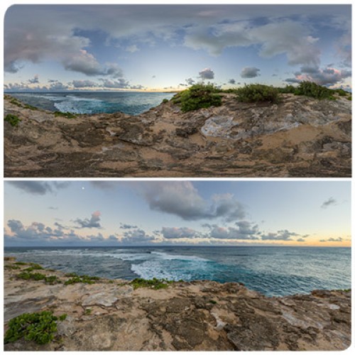 360 HDRI panorama of Hawaii Beach in 30k, 15k and 4k resolution