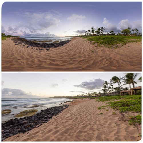 360 HDRI panorama of Hawaii Beach in 30k, 15k and 4k resolution