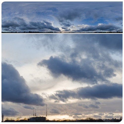 360 HDRI panorama of Pink Sunset in 30k, 16k and 4k resolution