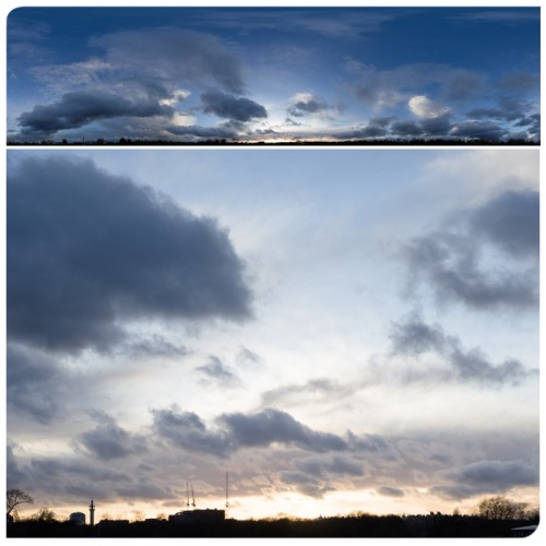 360 HDRI panorama of Pink Sunset in 30k, 16k and 4k resolution