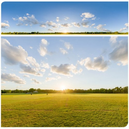 360 HDRI panorama of Pink Sunset in high 30k, 15k or 4k resolution