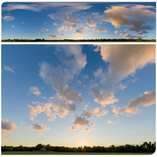 360 HDRI panorama of Pink Sunset in high 30k, 15k or 4k resolution