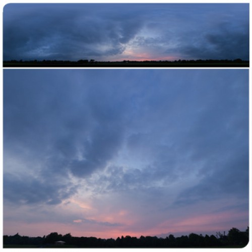 360 HDRI panorama of Red Sunset in 30k, 15k and 4k resolution