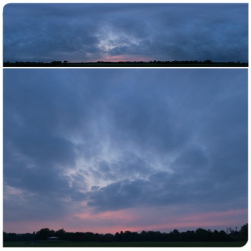 360 HDRI panorama of Red Sunset in 30k, 15k and 4k resolution