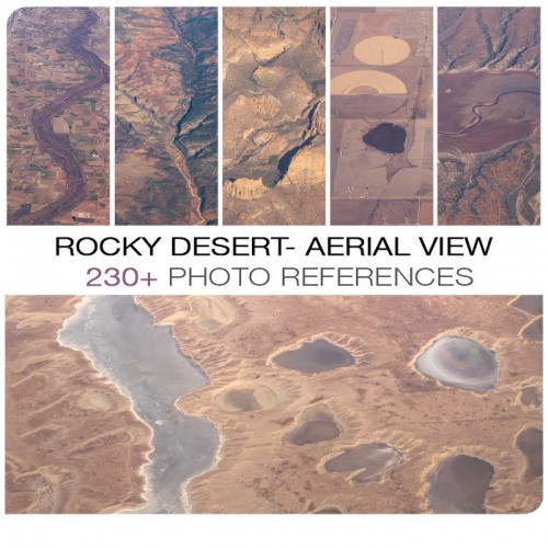 Photo Pack of ROCKY DESERT - AERIAL VIEW - Mountains, Rocks, Landscapes